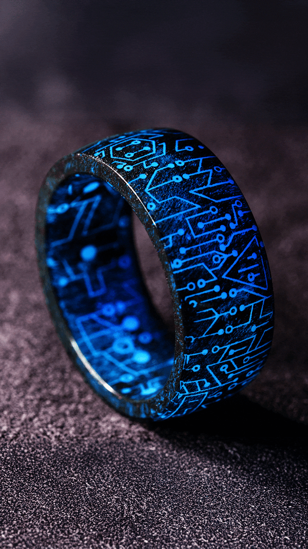Digital GLO Circuit Ring | Glow in the Dark Tech Inspired Jewelry ...